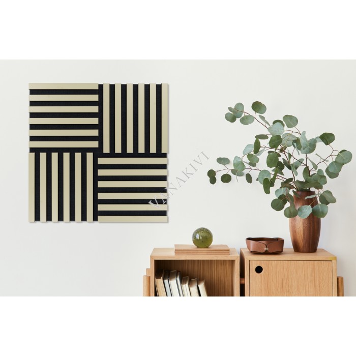 Wall panel WOODLINE 300x300 olive green/black - vanakivi.ee
